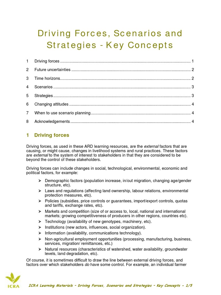 Driving Forces and Scenarios-Key Concepts (New) | PDF | Stakeholder ...