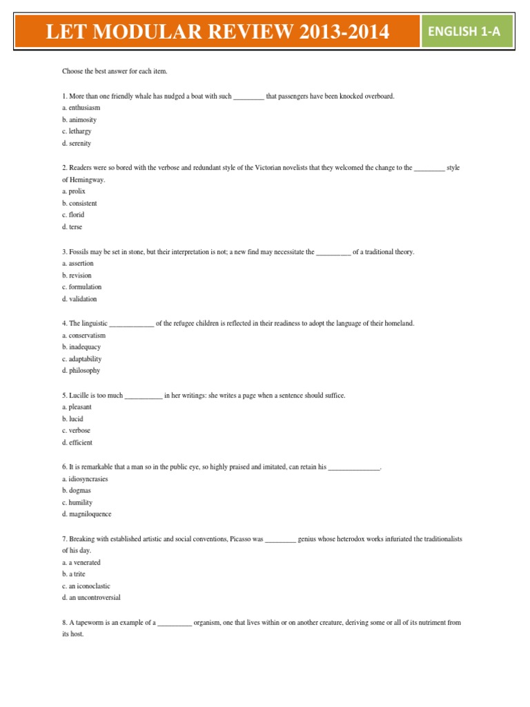 English Module 1-A With Answers Key 2 | PDF | Mrs Dalloway | Novels