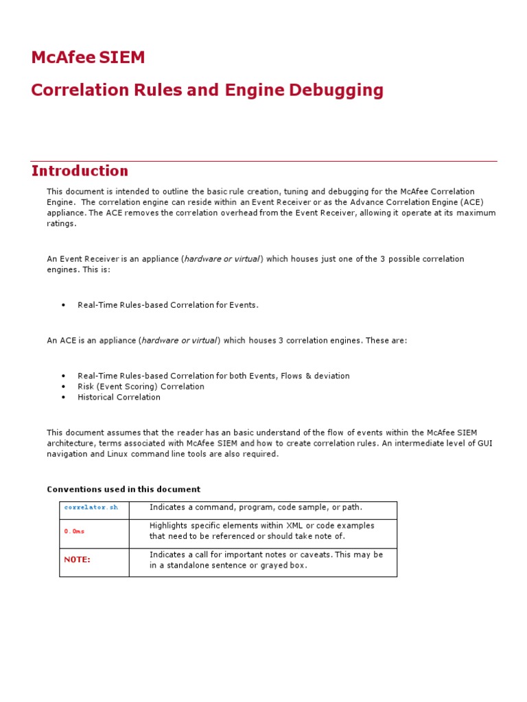 McAfee SIEM Best Practices For Correlation Rules and Engine Debugging ...