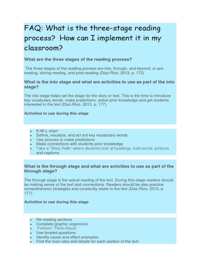 FAQ: What Is The Three-Stage Reading Process? How Can I Implement It in ...