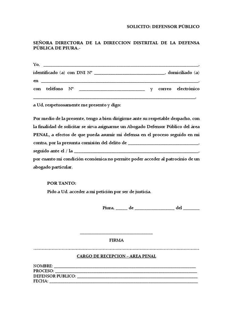 Solicitud de Defensor Publico Varias | PDF | Gobierno | Justicia
