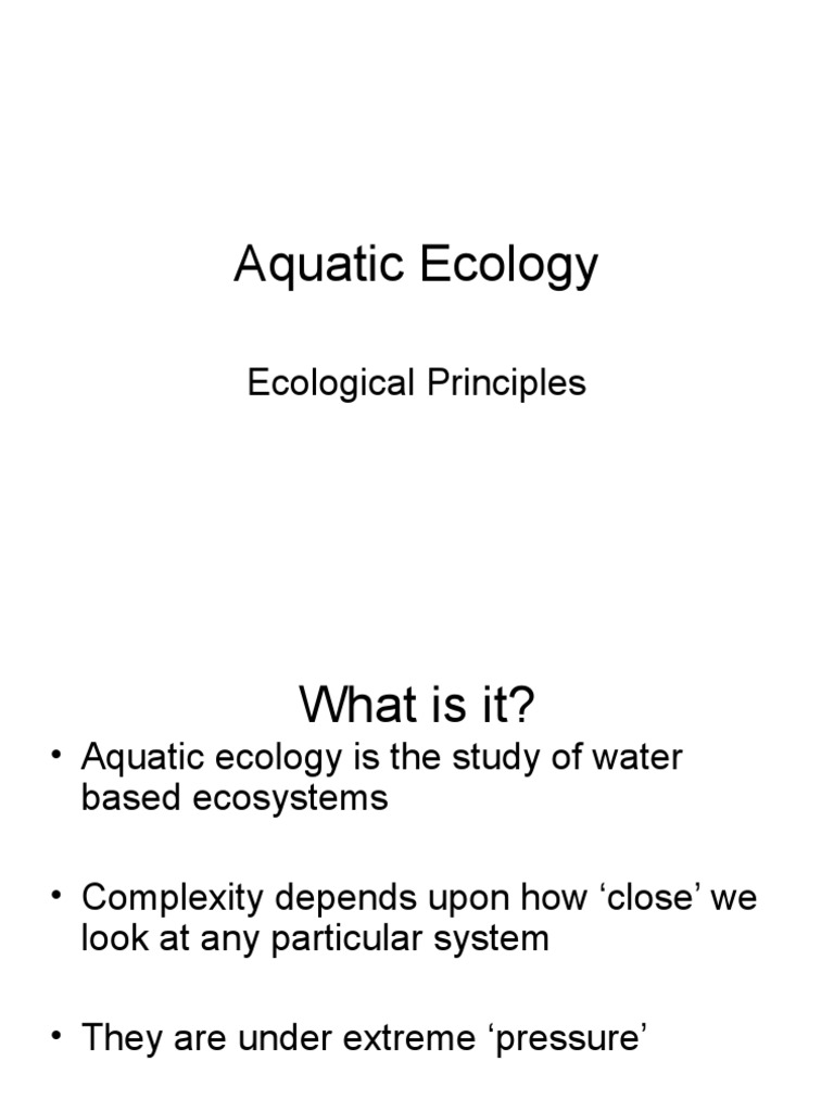 Aquatic Ecology: Ecological Principles | PDF | River | Aquatic Ecosystem