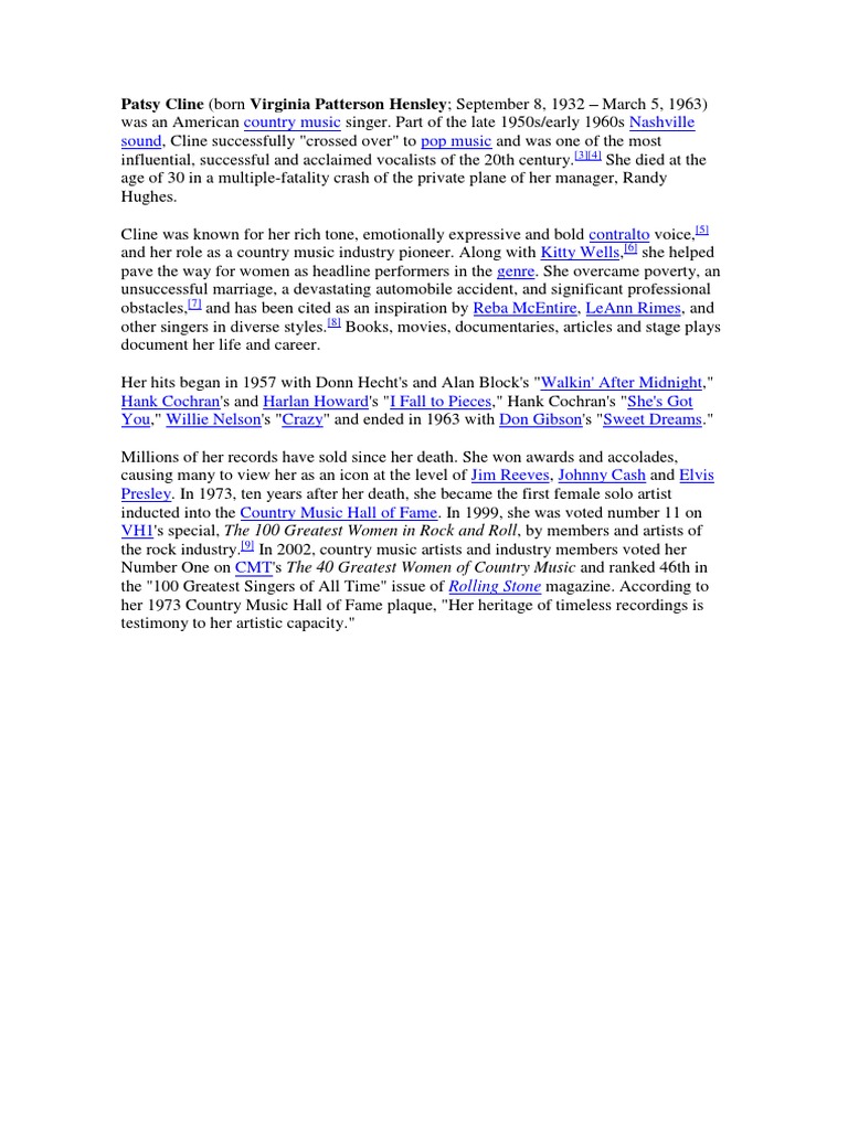 Patsy Cline | PDF