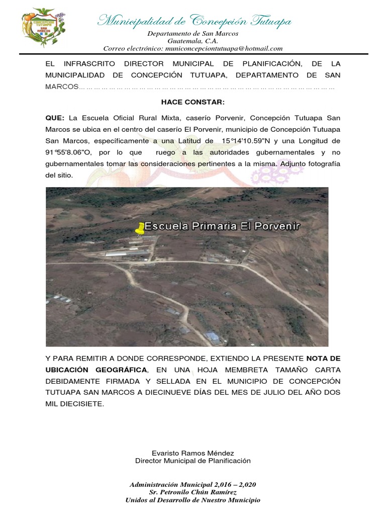 Nota de Ubicacion Geografica | PDF