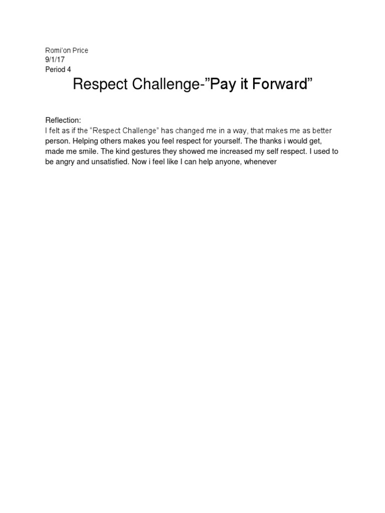 Respect Challenge | PDF | Self-Improvement | Wellness