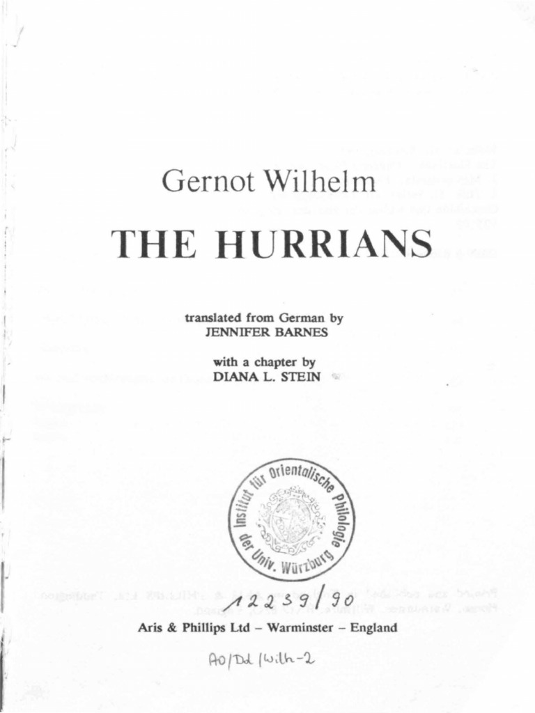 Wilhelm G. The Hurrians - 1989 (Original) | PDF | Assyria | Mesopotamia