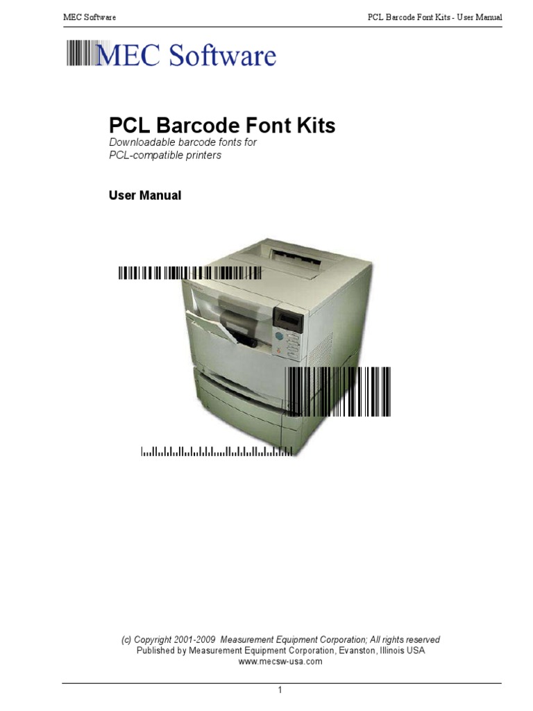 PCL Font Manual | PDF | Universal Product Code | File Transfer Protocol