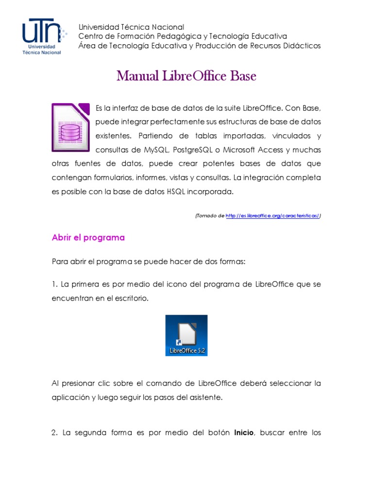 Manual LibreOffice Base-Parte I | PDF | Tecnologia Educacional ...