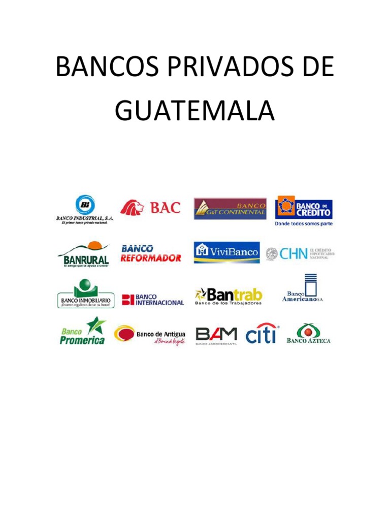 Bancos de Guatemala | PDF | Business | Servicio financiero y comercial