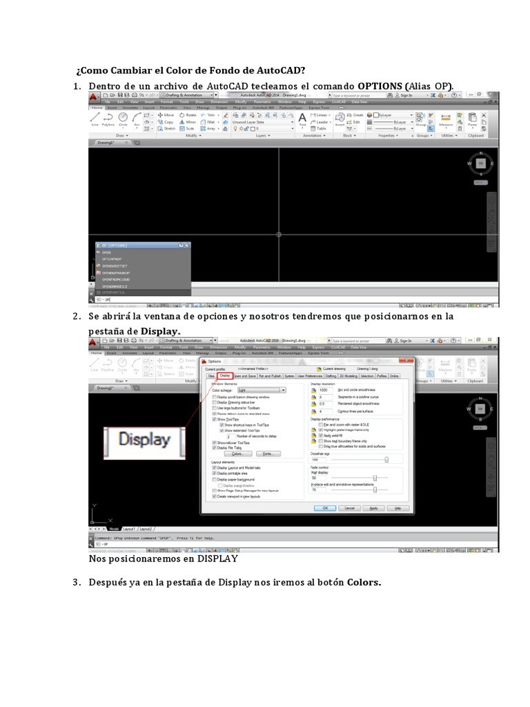 Como Cambiar El Color de Fondo de AutoCAD | PDF