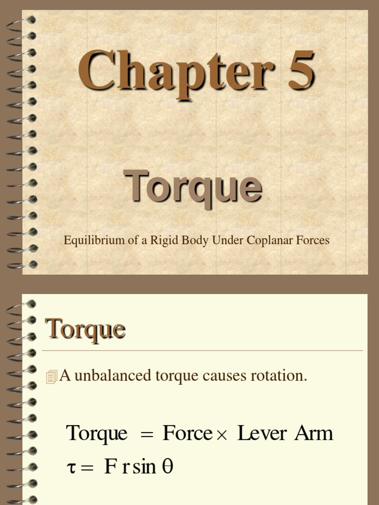 Torque: Equilibrium of A Rigid Body Under Coplanar Forces | PDF ...