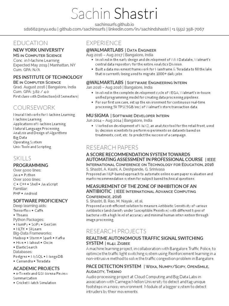 Sachin Shastri Resume | PDF | Machine Learning | Analytics