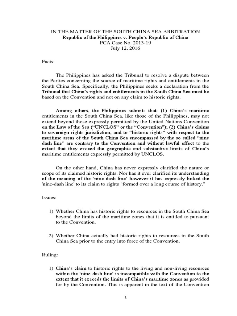 West Philippine Sea Ruling | PDF | South China Sea | Virtue
