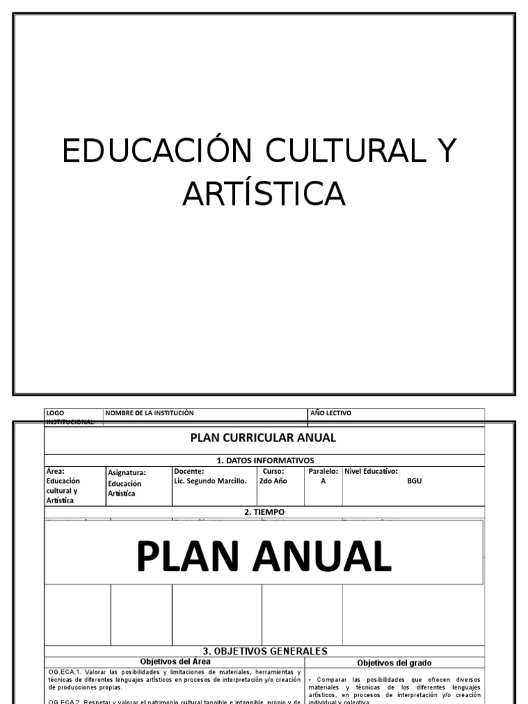 Educación Cultural y Artística BGU 2do Año | PDF | Evaluación | Aprendizaje