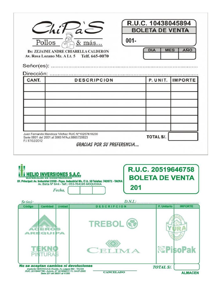 Boletas de Venta | PDF