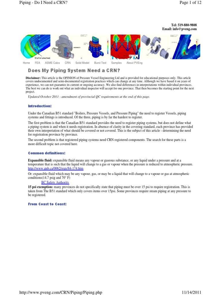 CRN Piping | PDF | Provinces And Territories Of Canada | Vapor