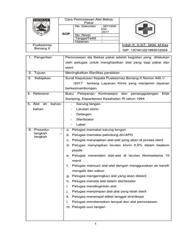 Cara Pemrosesan Alat Bekas Pakai | PDF