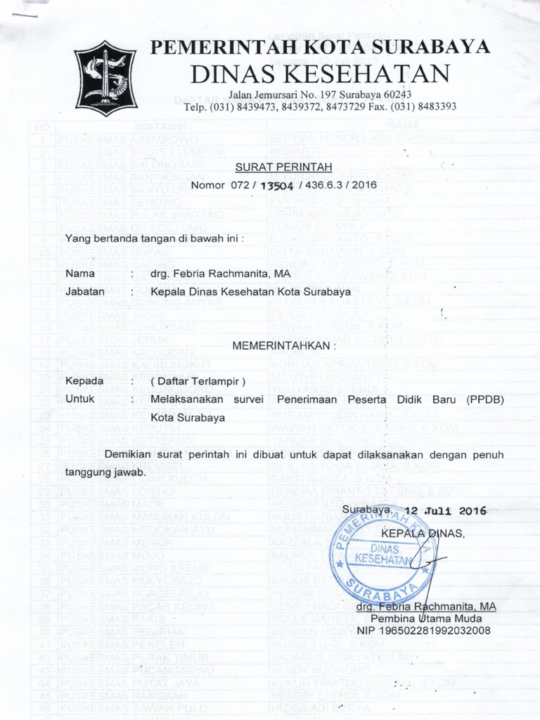 Surat Tugas PPDB | PDF