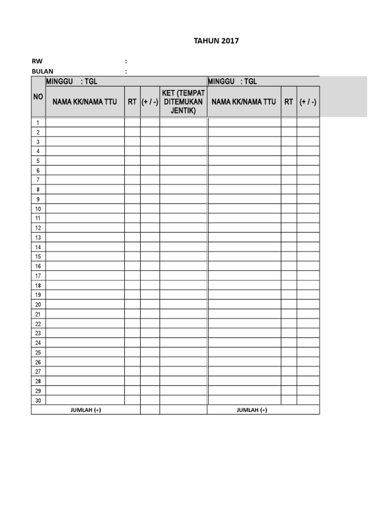 Form Pemeriksaan Jentik | PDF
