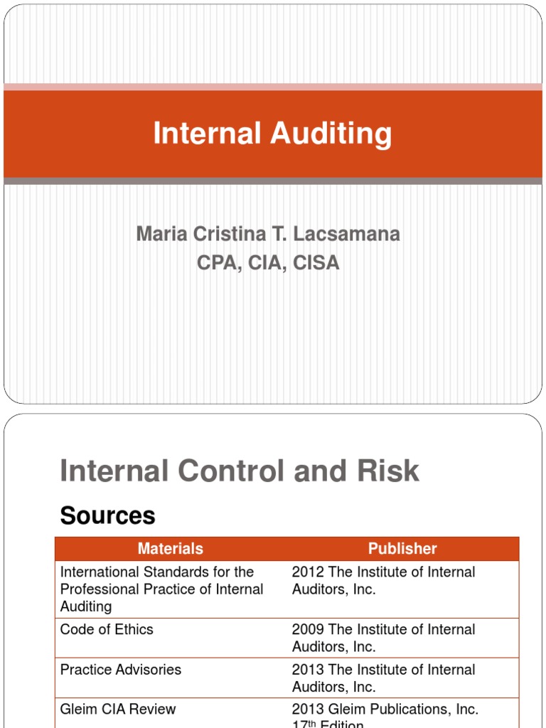 1.2 Internal Control and Risk | PDF | Internal Control | Risk