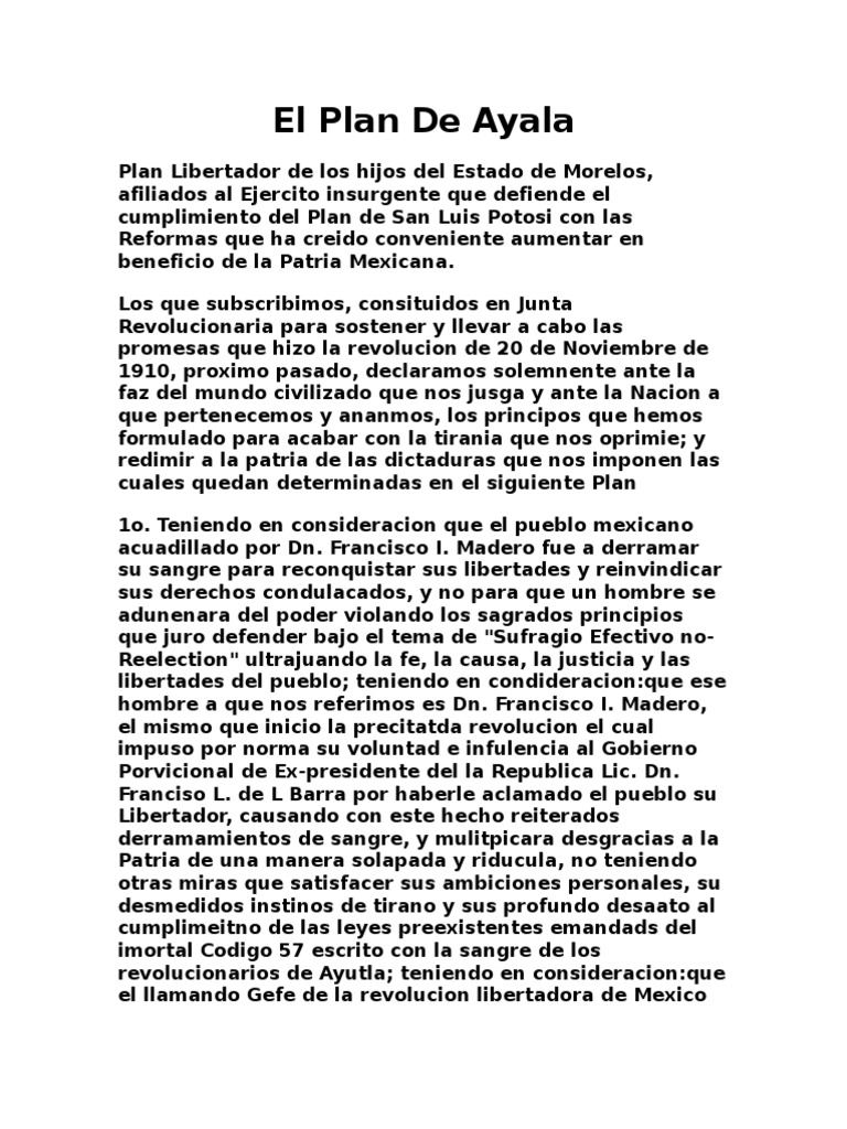 El Plan de Ayala | PDF | México | Estado (política)