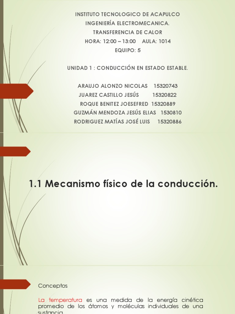 Unidad 1. Conduccion en Estado Estable | PDF | Conduccion termica ...