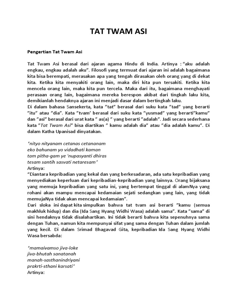 Tat Twam Asi | PDF