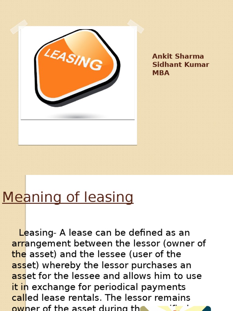 Meaning of Leasing | PDF | Lease | Contract Law