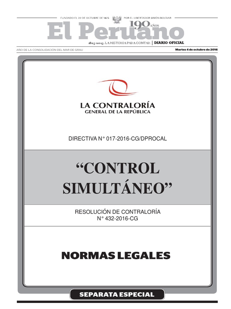Directiva de Control Simultaneo PDF | PDF | Planificación | Gobierno