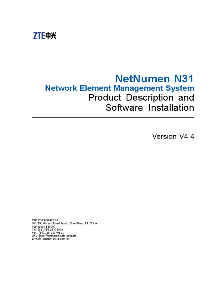 SJ-20100114112337-003-NetNumen N31 Network Element Management System Product Description and ...