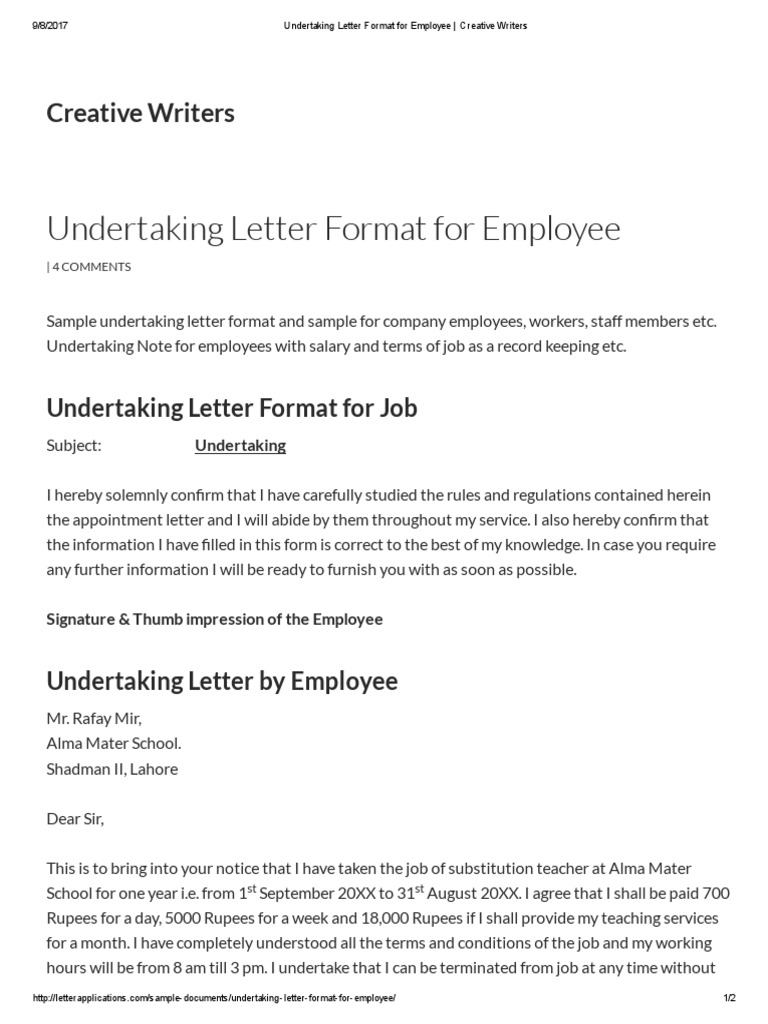 Undertaking Letter Format PDF) THE P&I LETTERS OF UNDERTAKING AS A