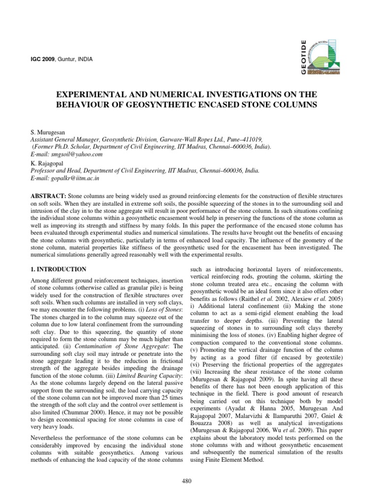 Stone Columns Use For Soil Improvement | PDF | Young's Modulus | Column