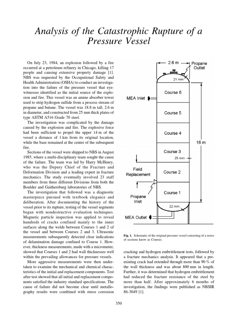 Analysis of The Catastrophic Rupture of A Pressure Vessel PDF | PDF ...