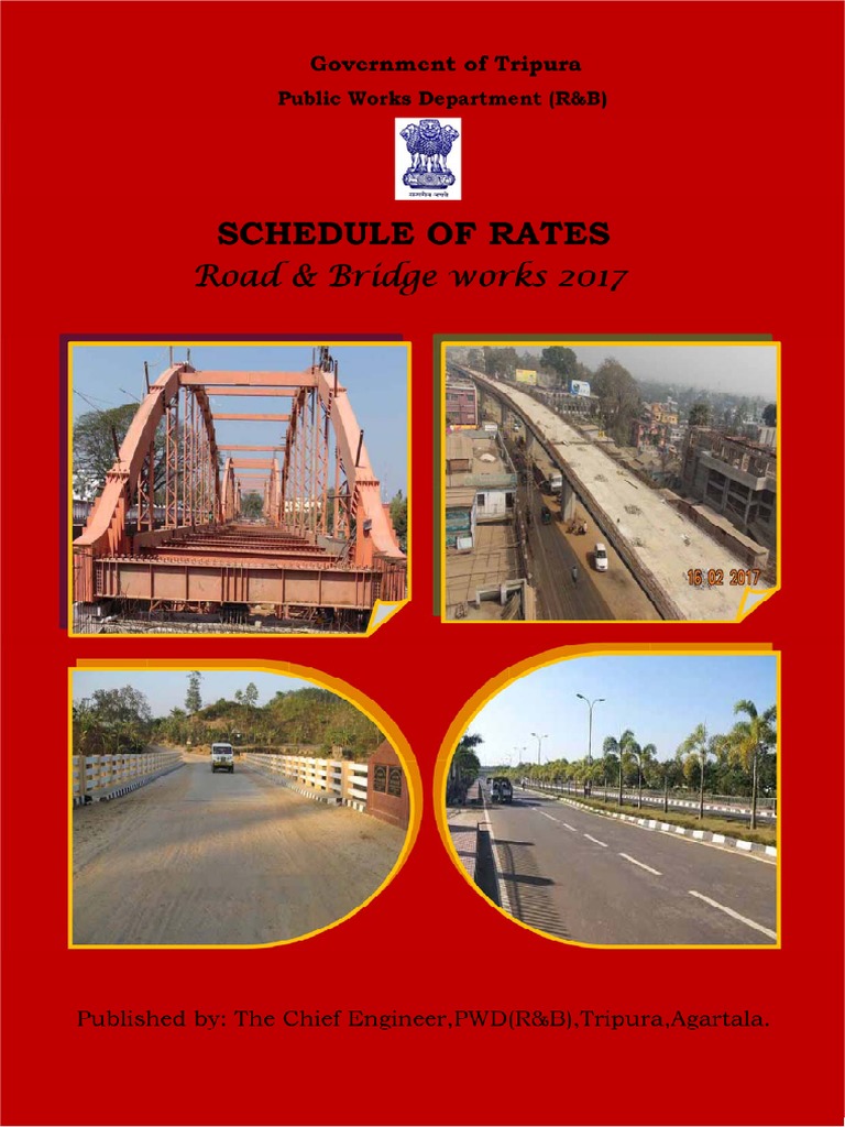 SOR 2017 PWD (Road and Bridge) TRIPURA | Road Surface | Concrete