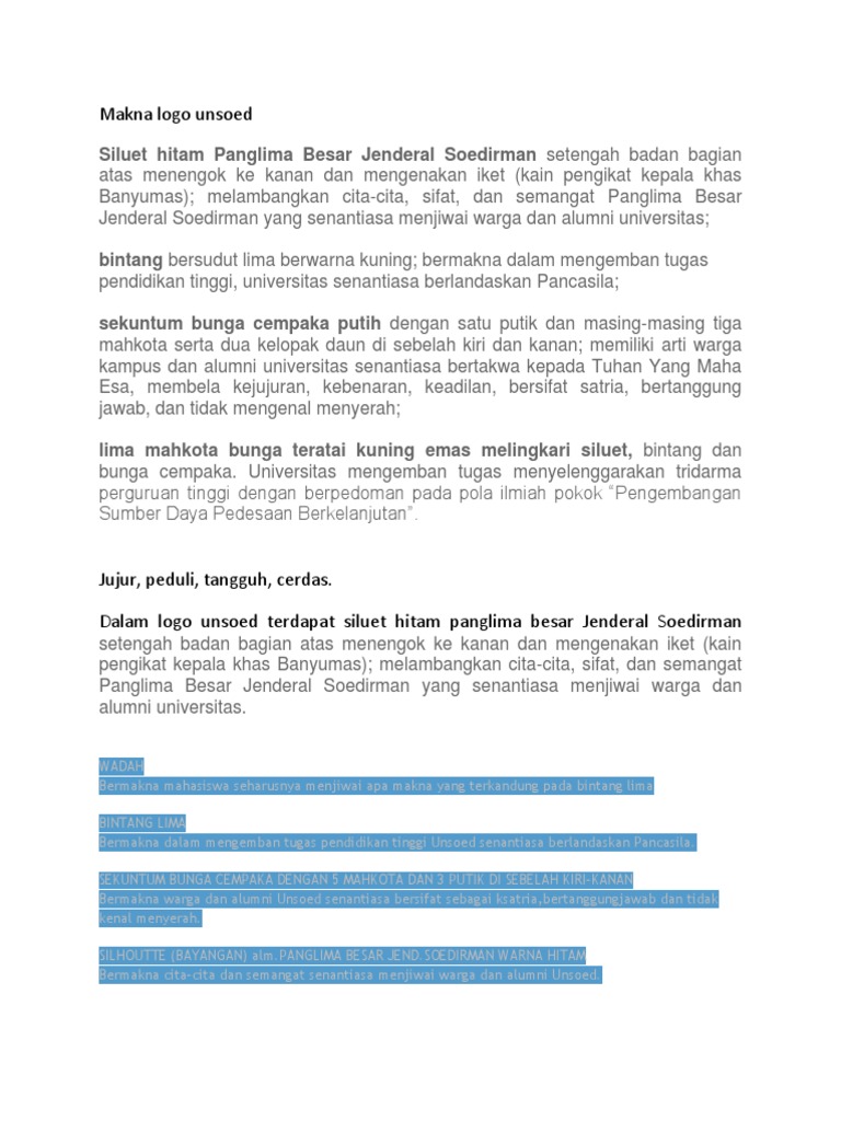 Makna Logo Unsoed | PDF
