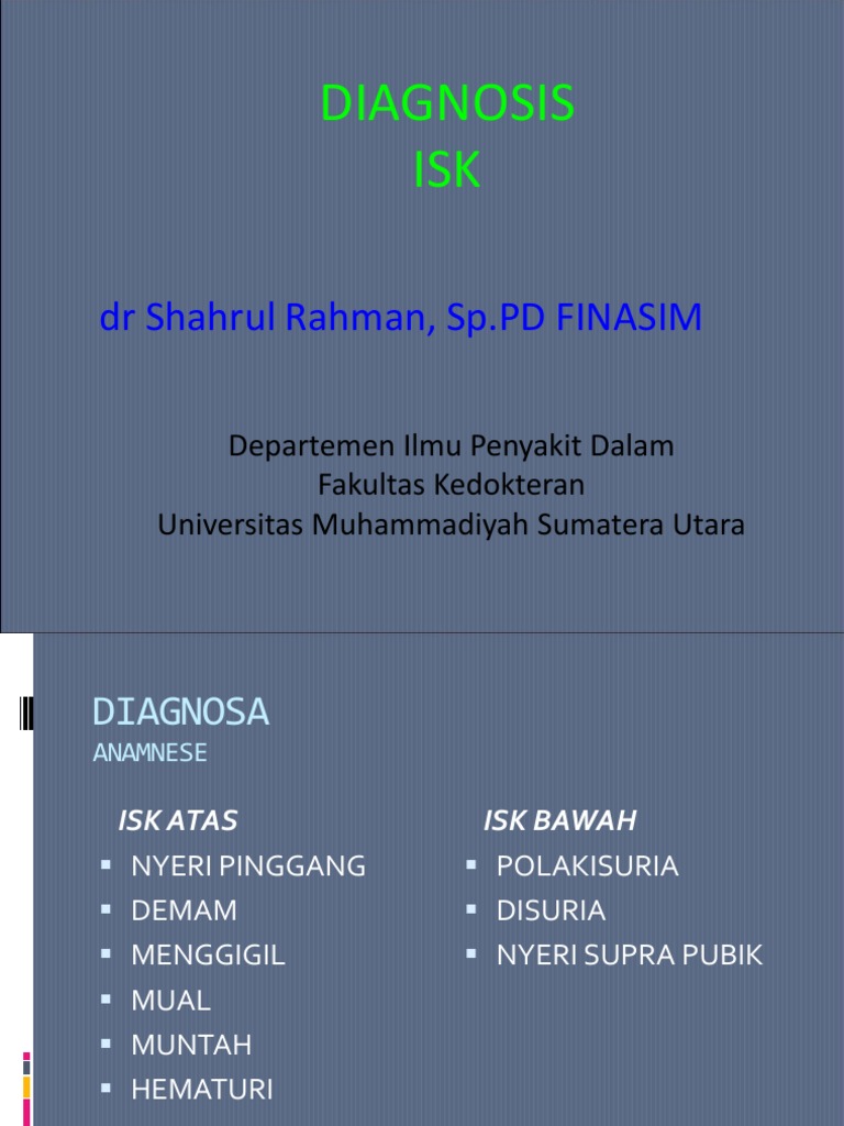 Diagnosis ISK | PDF | Screening (Medicine) | Infection