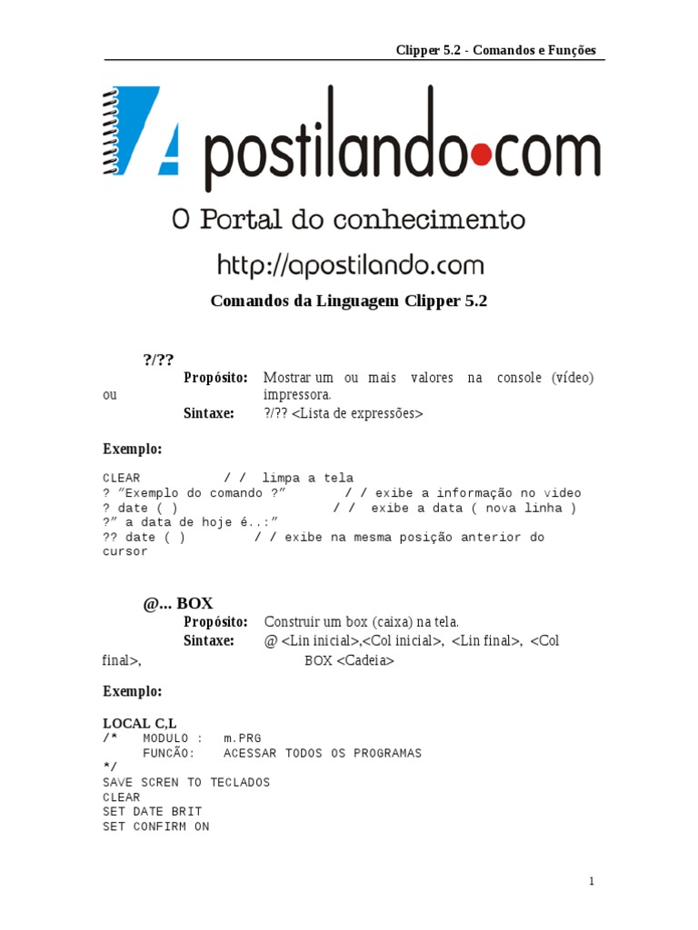 Clipper.pdf | Arquivo de Texto | Informática