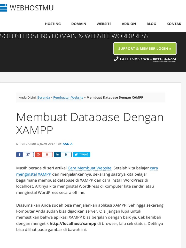 Cara Membuat Database Dengan XAMPP | PDF