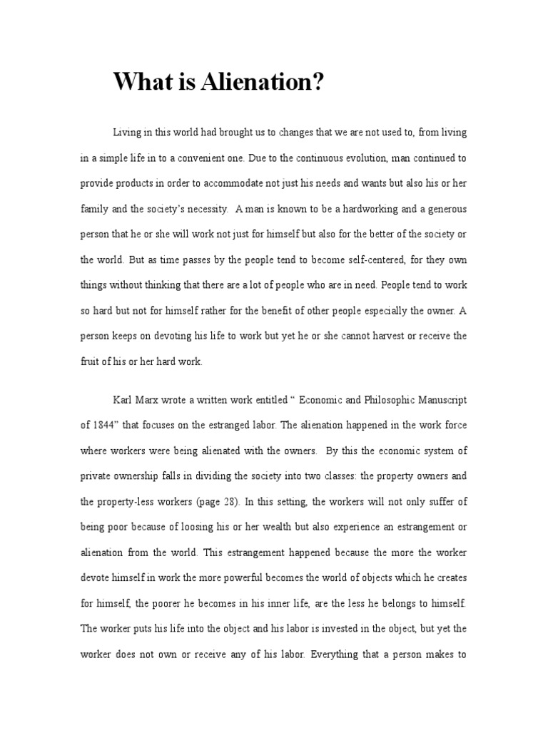Alienation | PDF | Social Alienation | Capitalism