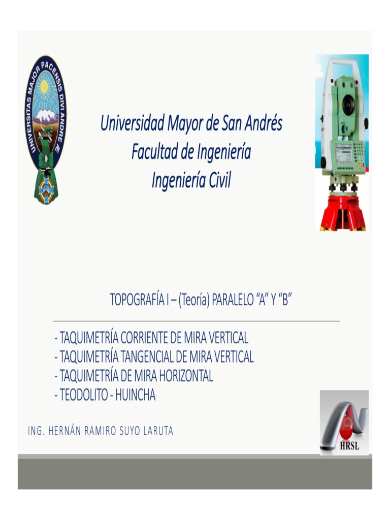 Métodos de Taquimetría en Topografía | PDF | Equipo de laboratorio ...