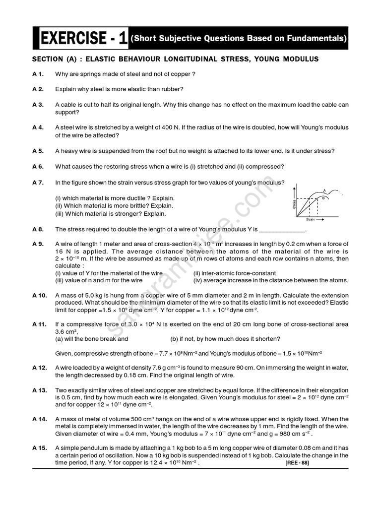 Mechanical Properties of Matter IITJEE | PDF | Young's Modulus | Elasticity (Physics)