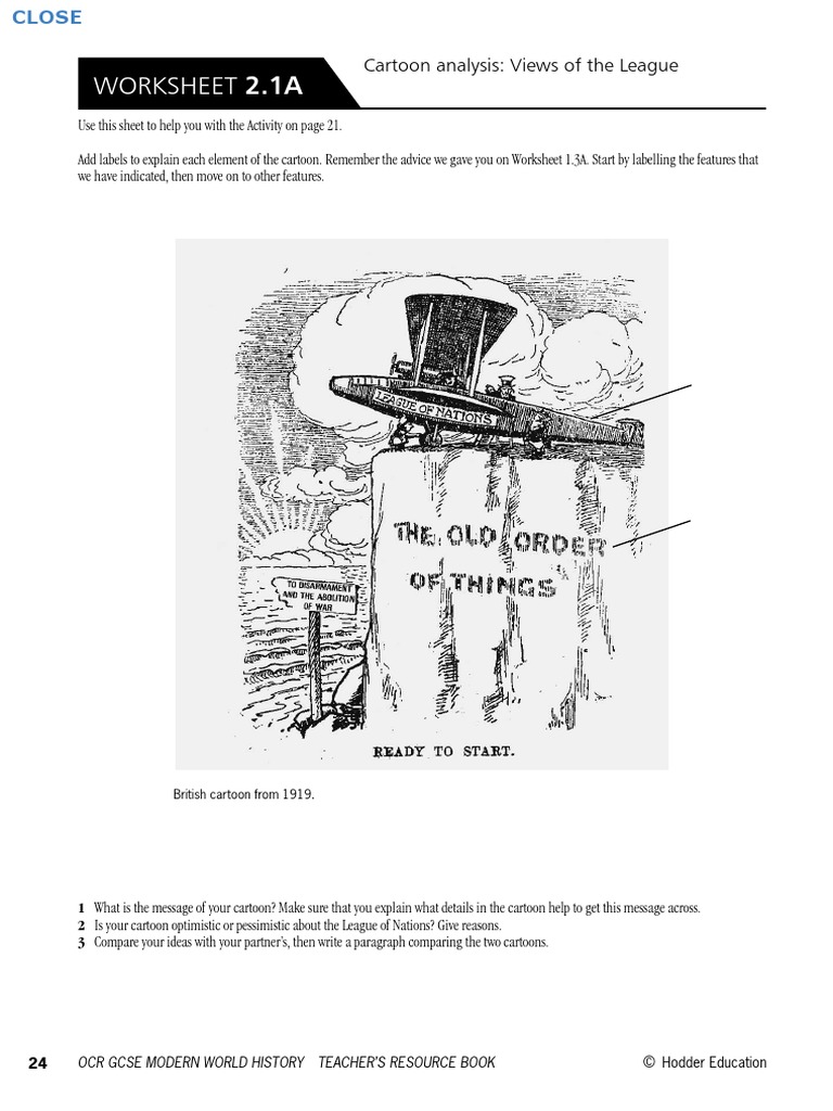 Chapter 2 Worksheets | PDF | League Of Nations | World War I Reparations