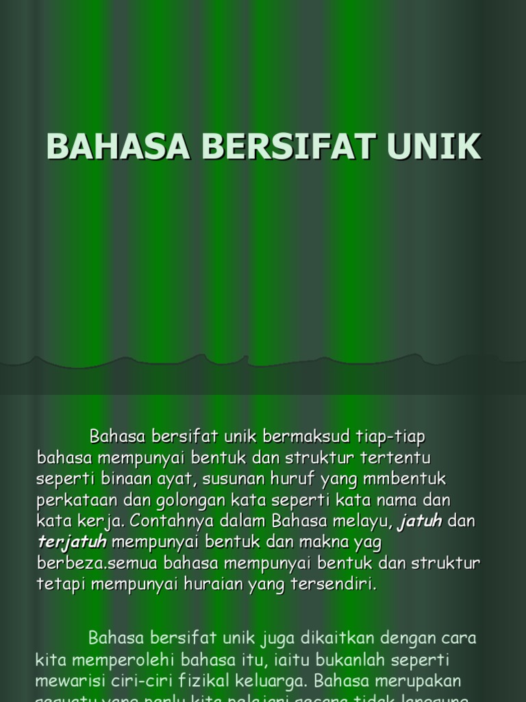 Bahasa Bersifat Unik | PDF