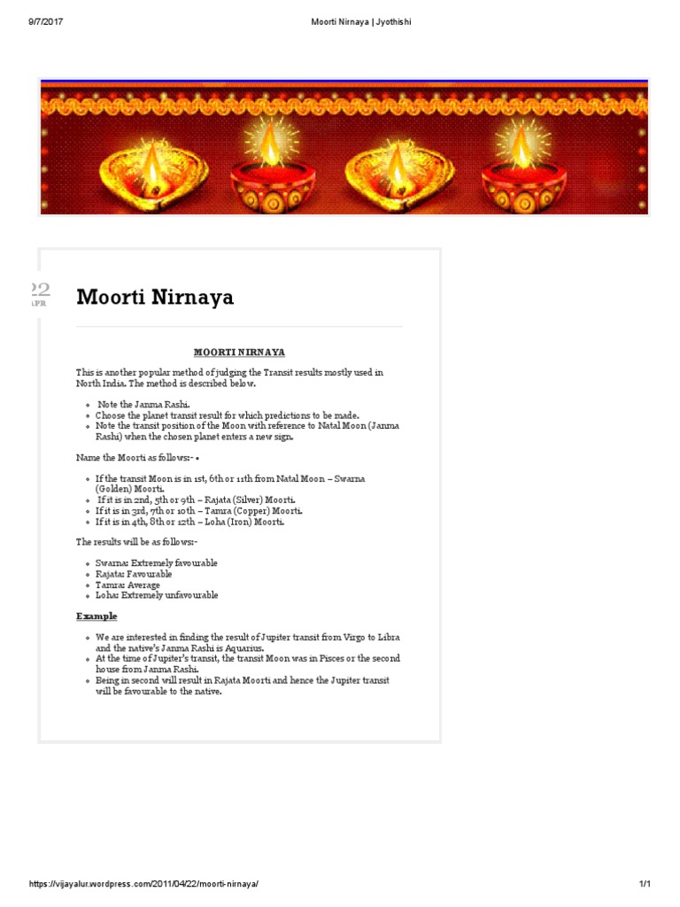 Moorti Nirnaya - Jyothishi | PDF | Religion & Spirituality