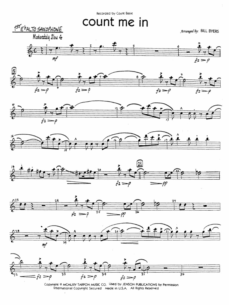 Count Me in (PTS) Rec. by BASIE 1964 (Bill Byers) PDF | PDF