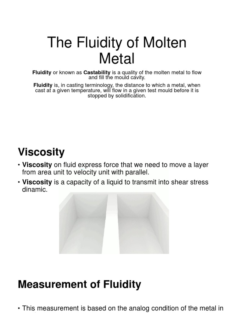 The Fluidity of Molten Metal | PDF | Viscosity | Casting (Metalworking)
