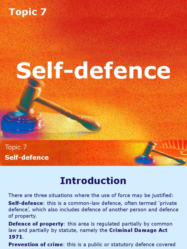 07 Self Defence | PDF | Criminal Law | Deviance (Sociology)