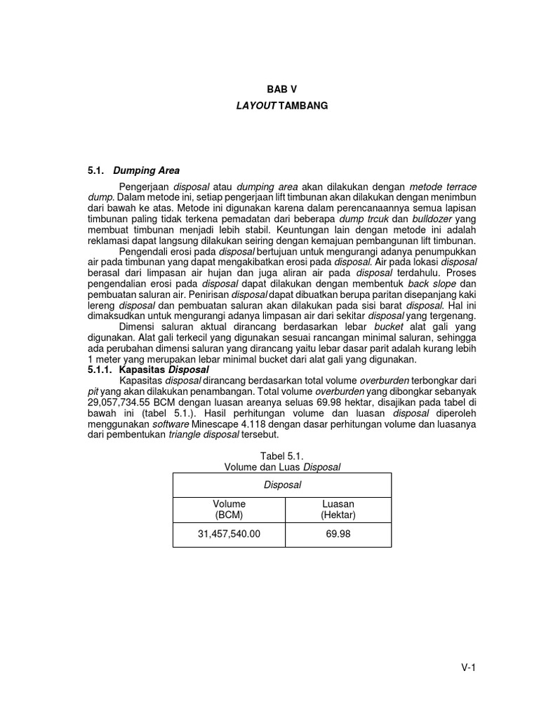 Bab V Layout Tambang | PDF