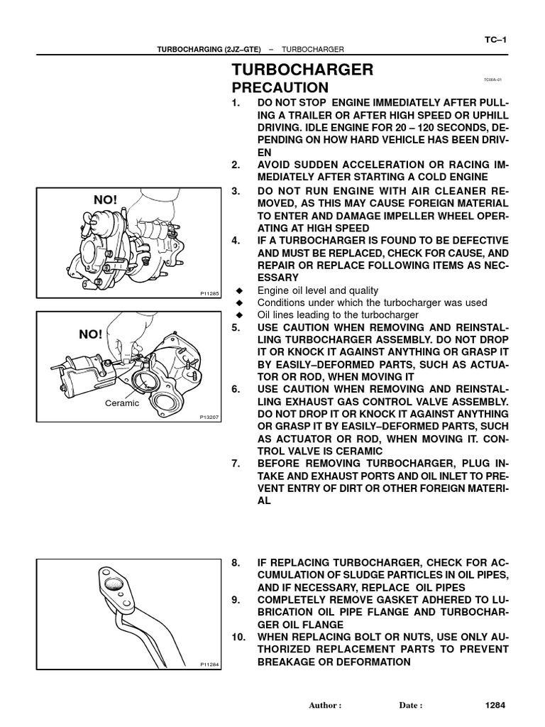 Turbocharger Precautions | PDF | Turbocharger | Valve