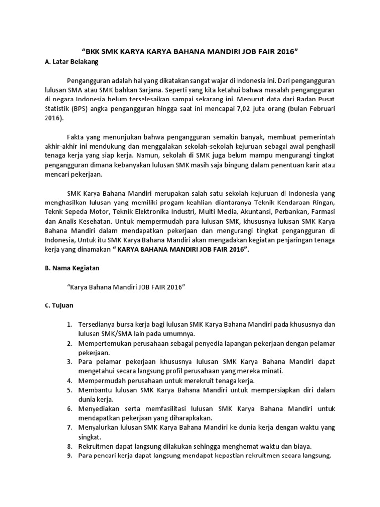 Proposal Job Fair | PDF